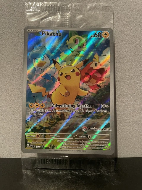 PIKACHU 027 STAMPED SVP Pokemon Center Promo Card Scarlet Violet - NM ...