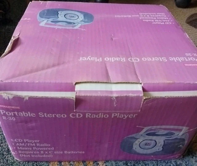 VINTAGE WOOLWORTHS PORTABLE Stereo Cd Radio Player R-30 with Original ...