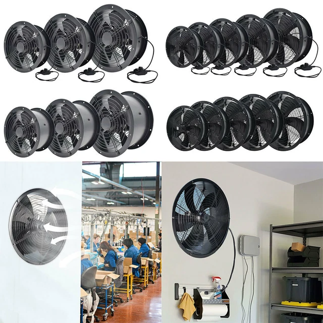 INDUSTRIAL VENTILATION FAN Extractor Metal Axial Exhaust Blower Fans ...