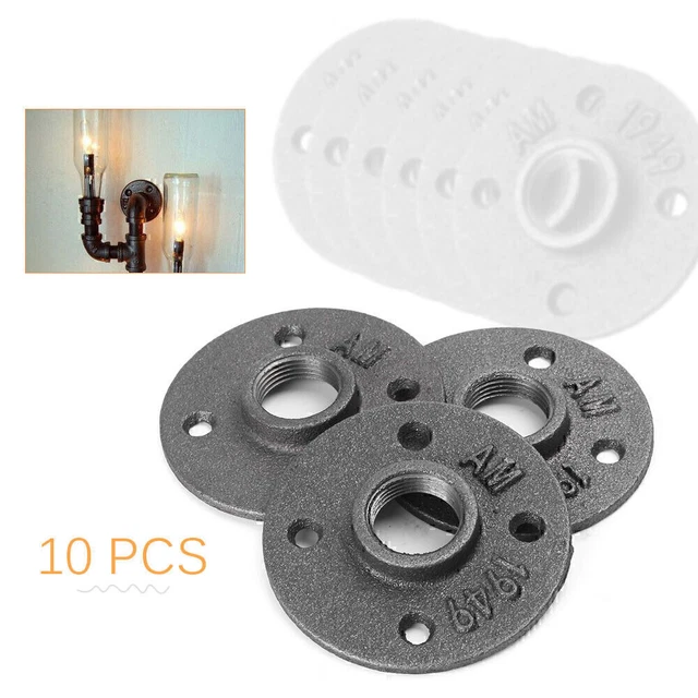 10X 3/4'' MALLEABLE Threaded Floor Flange Iron Pipe Fittings Wall Mount ...