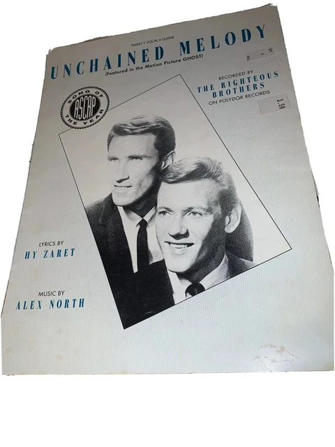 UNCHAINED MELODY SONG Sheet Music Hy Zaret Bob Hatfield Righteous ...