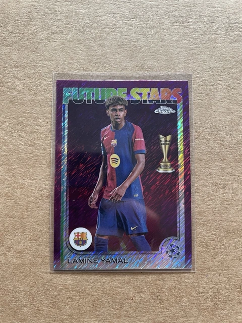 TOPPS CHROME UCL Future Stars Lamine Yamal 2024-25 Magenta Shimmer ...