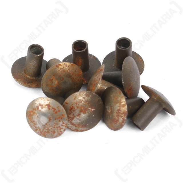US M1 HELMET Semi-Tubular Steel Rivets - Set of 10 - WW2 Repro Metal ...