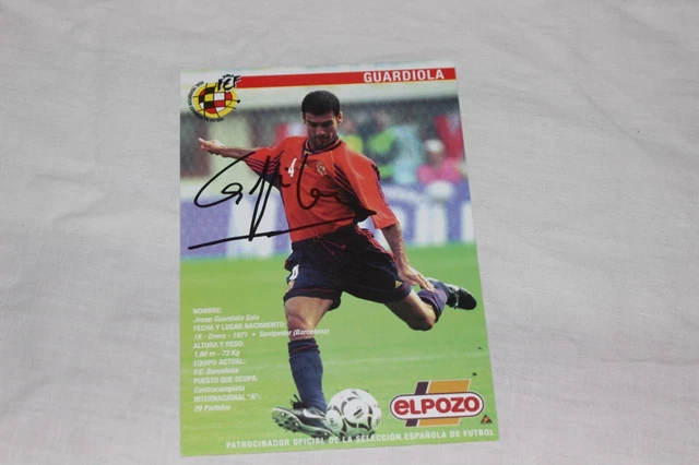 FOTOGRAFIA DEL JUGADOR De La Seleccion De España Guardiola Con Su Firma ...