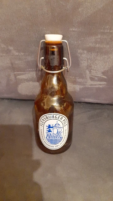 FLENSBURGER PILS, ALTE Flasche mit eingebranntem Etikett, original ...