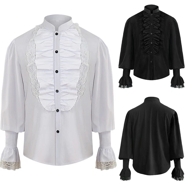 CAMICIA VINTAGE UOMO rinascimentale steampunk medievale gotica pirata vampiro EUR 40,19 ...