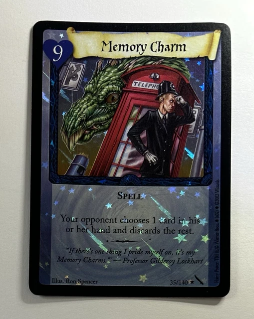 HARRY POTTER TCG Memory Charm 35/140 COS Chamber Of Secrets Foil Holo ...