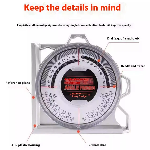 MAGNETIC DIAL GAUGE Angle Finder Inclinometer Protractor Clinometer ...