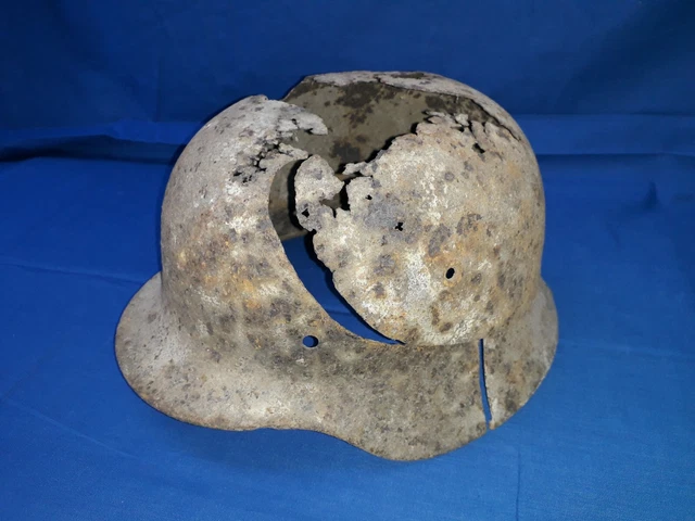 WW2 GERMAN ARMY Helmet Heavy Battle Damage Original Shell £75.00 ...