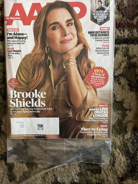 AARP MAGAZINE, BROOK Shields On Cover,April/May 2024, New £3.79 ...