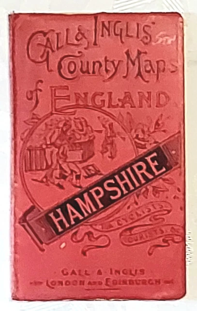 ANTIQUE FOLDING MAP GALL & INGLIS County Maps HAMPSHIRE for Cyclists ...