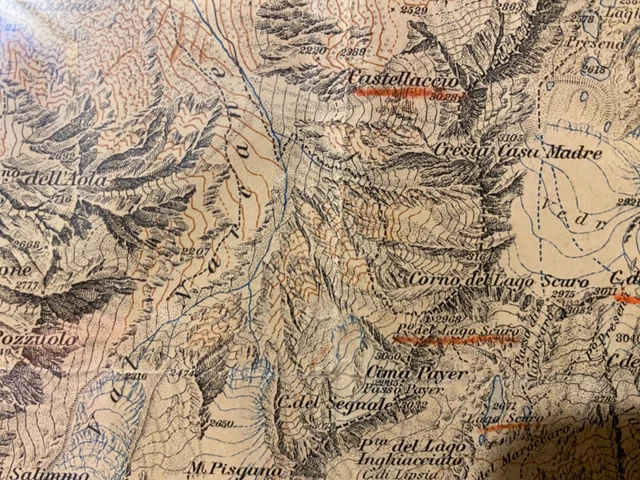 CARTA, MAPPA, CARTINA geografica ww1 austriaca Adamello Presenella ...