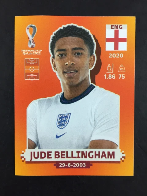 JUDE BELLINGHAM STICKER Panini World Cup Qatar 2022 / Orange #ENG 10 £ ...