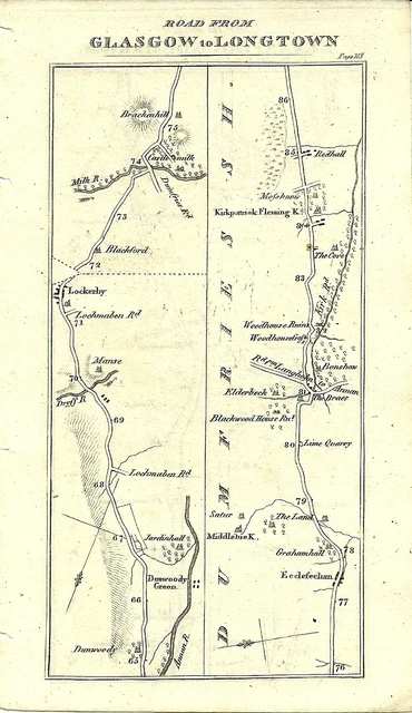 ANTIQUE MAP, TAYLOR & Skinner, Glasgow to Longtown (3) £45.00 - PicClick UK