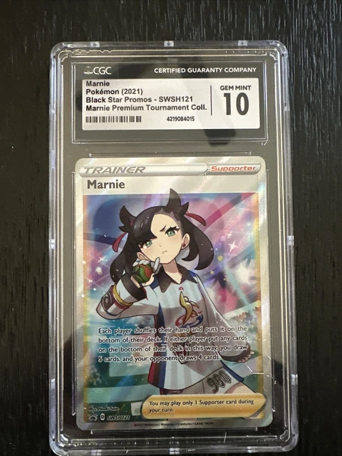 POKEMON MARNIE PREMIUM Tournament Coll. Full Art Promo SWSH121 PSA 9 ...