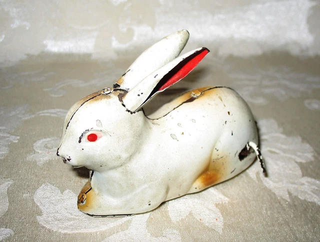VINTAGE RARE OCCUPIED Japan Wind-up Tin Toy "White Rabbit" $40.95 ...