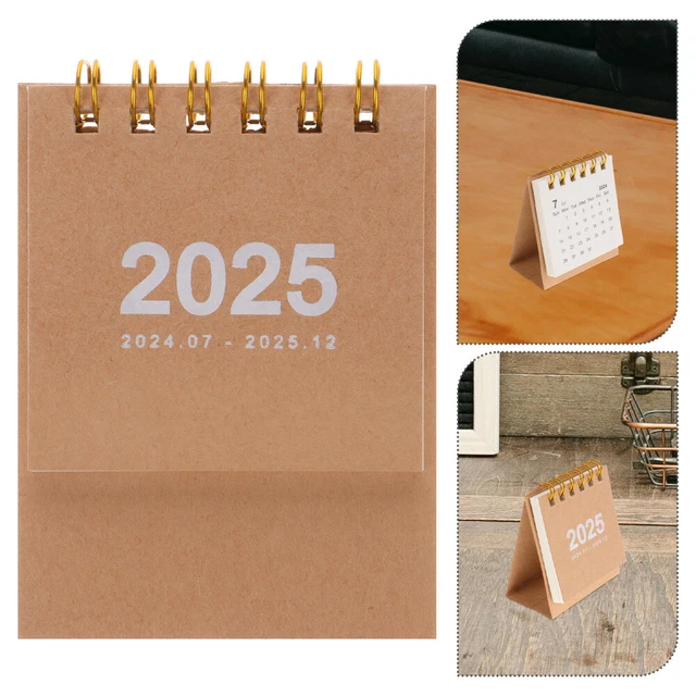 MINI FLIP CALENDAR 2024-2025 Standing Desk Calendar Office Monthly ...