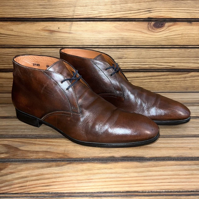 SANTONI CHUKKA BOOT Mens Size 9.5 D Brown Leather Made In Italy Ankle £ ...