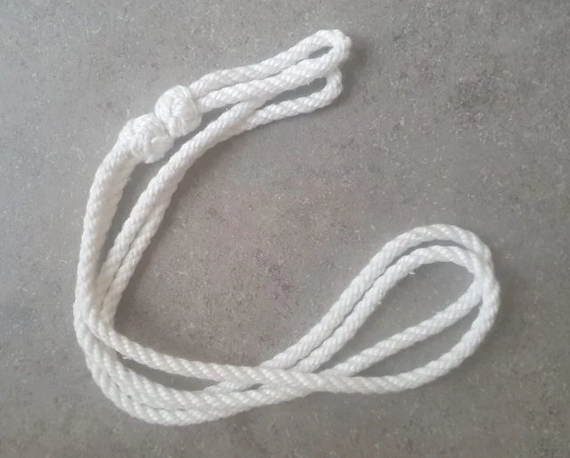 WW1 & WW2 RN Royal Navy Ratings white rope lanyard, repro wartime thin ...