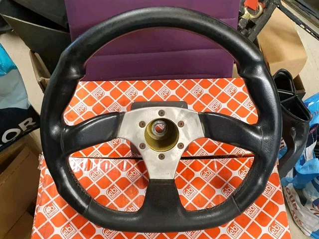 VOLANT RENAULT SUPER 5, R4, GT Turbo 3 branches Cuir, Moteur Alu ...