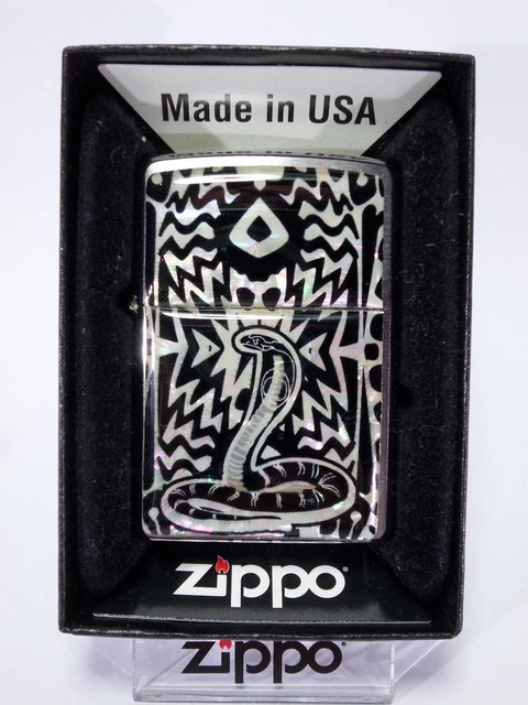 ZIPPO 'SNAKE / Schlange' - Mother Of Pearl Design - Very Elegant - New ...