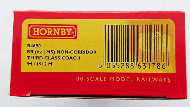 HORNBY R4690 BR (Ex LMS) Non-Corridor 3rd Class Coach No.M11912M NEW £ ...