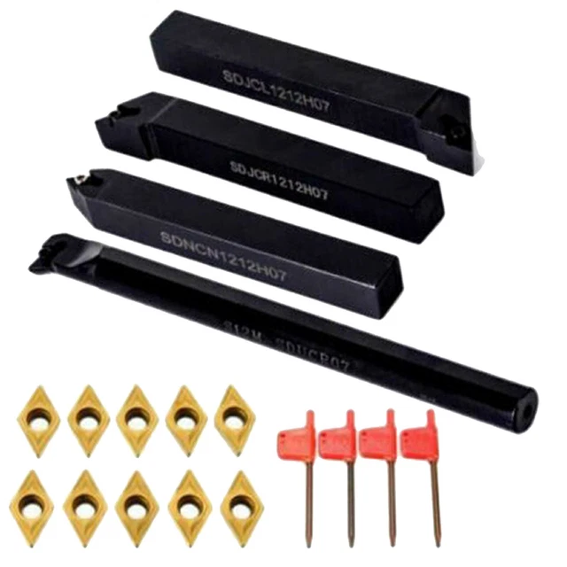 KIT PORTE-OUTILS EN carbure haut de gamme et porte-outils tour 10 inserts 4 supp EUR 55,90 ...
