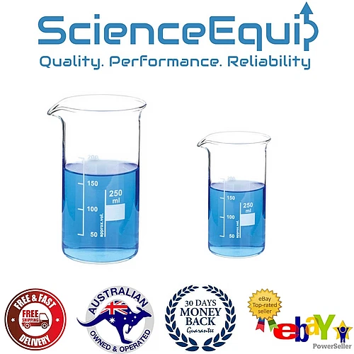 GLASS BEAKERS GRADUATED Research Grade TALL FORM Various Sizes 1 or 3 ...