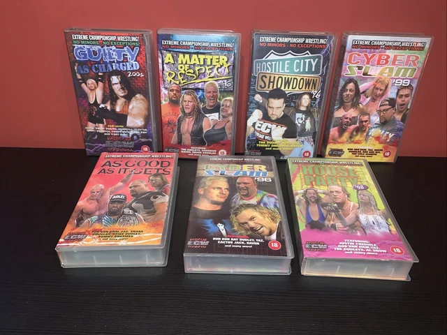 7 X ECW / WWF VHS Wrestling Bundle Job Lot Brand New Factory Sealed ...