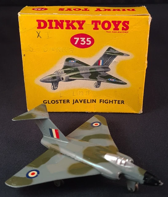 VINTAGE DINKY TOYS No.735 Gloster Javelin Fighter Boxed £17.99 ...