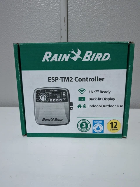 RAIN BIRD ESP-TM2 12 Station Indoor/Outdoor Sprinkler Timer TM2-12-120V ...