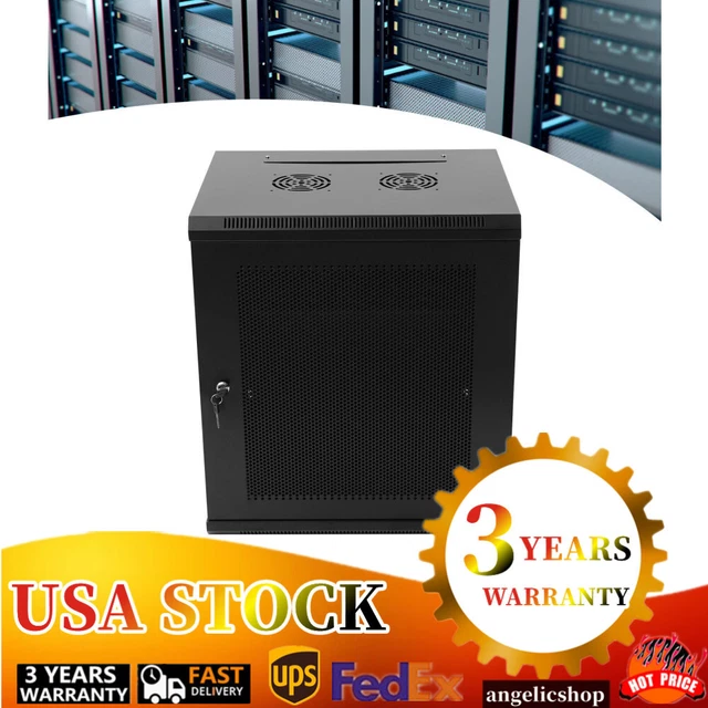 12U WALL MOUNT Network Server Data Cabinet Enclosure Rack Lockable Door ...
