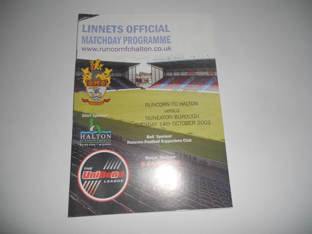 RUNCORN FC HALTON V Nuneaton Borough 14/10/03 £2.75 - PicClick UK