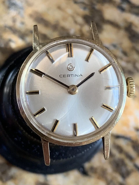 VINTAGE CERTINA 14K Gold Hand-winding Ladies Watch Swiss 22mm EUR 260,02 - PicClick IT