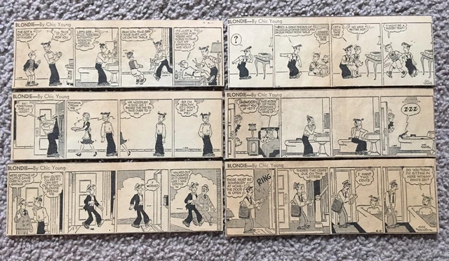 VINTAGE 1940'S BLONDIE WW2 Era Newspaper Comic Strips St Louis Lot of 6 ...