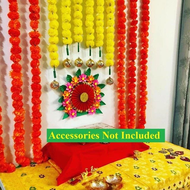 SAVVAM ARTIFICIAL MARIGOLD Garland Flower String India Flower for House ...