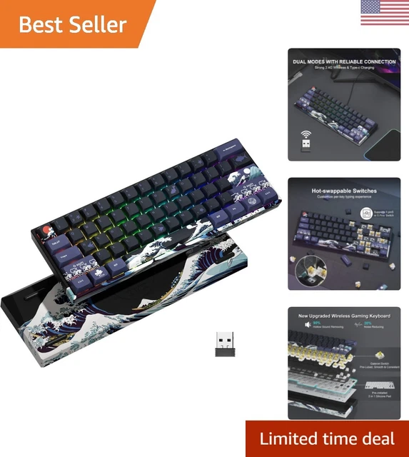 RGB WIRELESS MECHANICAL Gaming Keyboard - Hot-Swappable Gateron G ...