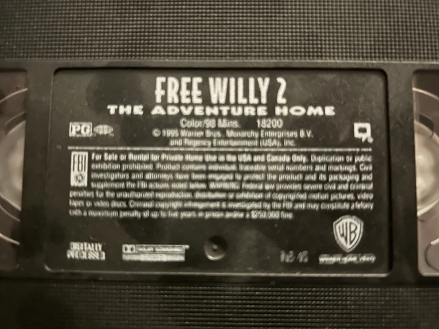 FREE WILLY 2 The Adventure Home VHS £11.31 - PicClick UK