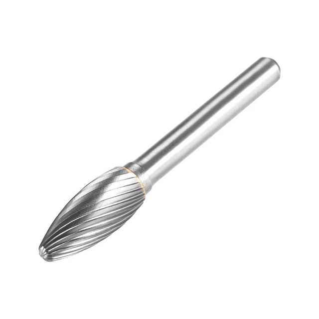 TUNGSTEN CARBIDE SINGLE Cut Rotary Burrs File 10mm Oval Shape with 1/4 ...