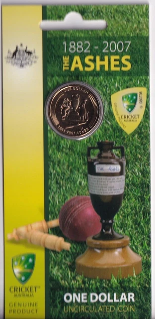 AUSTRALIA: 2007 $1 The Ashes Cricket Coin On Card;. EUR 8,64 - PicClick FR