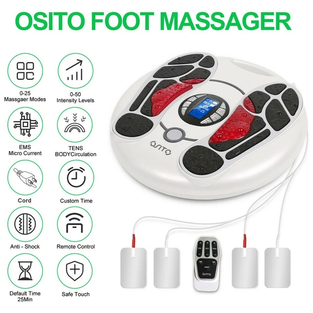 OSITO TENS MACHINE Blood Circulation Booster EMS Foot Massager Muscle ...