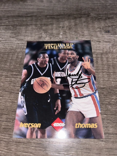 1996 COLLECTOR'S EDGE Time Warp Allen Iverson + Isiah Thomas AUTO ...