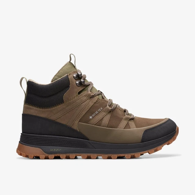 CLARKS MENS ATL TREK RISE GORE-TEX Dark Olive Suede Ankle Boots UK8-9 ...