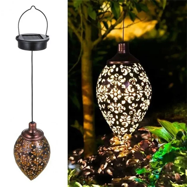 OUTDOOR WATER DROP Shaped Solar Projection Light Waterproof Hollowed ...