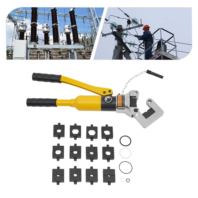 HAND OPERATED HYDRAULIC Crimping Tool Hydraulic Crimper w/ 13 Molds 20T ...