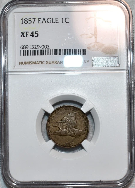 NGC XF-45 1857 Flying Eagle Cent, Strongly Detailed & Richly Hued. £81. ...