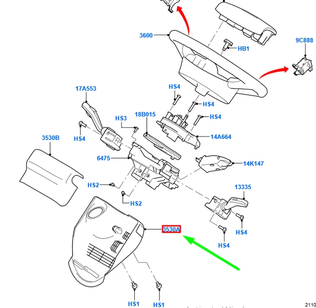 FORD TRANSIT MK3 Steering Column Lower Shroud Assy 1551545 NEW GENUINE ...
