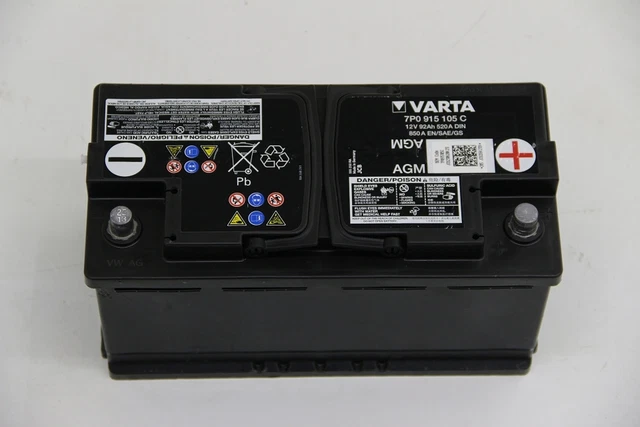 ORIGINAL VW AUDI Batterie Varta AGM 12V 92AH 520A 7P0915105C battery ...
