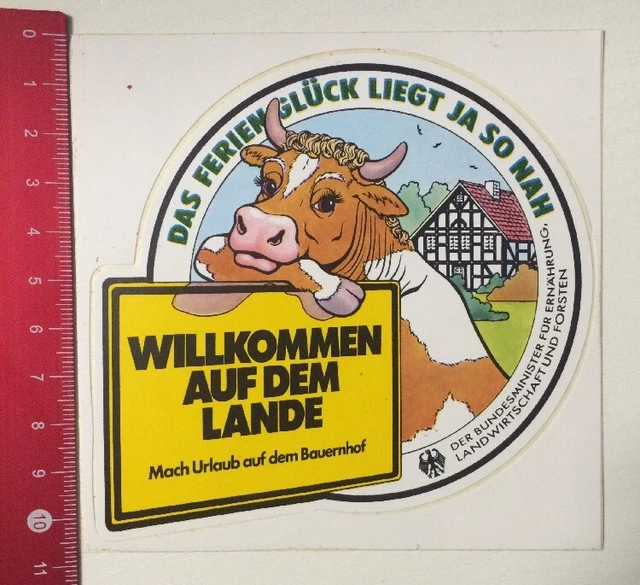 AUFKLEBER/STICKER: WILLKOMMEN AUF Dem Lande - Urlaub Auf Dem Bauernhof ...