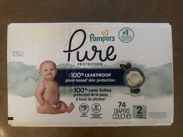 PAMPERS PURE DISPOSABLE Diapers Size 2, 74 count £22.81 - PicClick UK